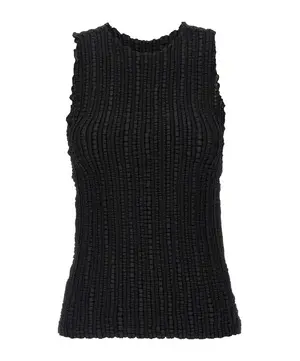 Issey Miyake Jellyfish" Pleated Tank Top - Black