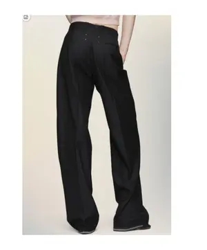 MAISON MARGIELA Wool-blend Tailored Trousers With Contrast Cuff Trim - Black