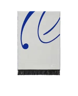Burberry Logo Intarsia-knit Fringe-edged Scarf