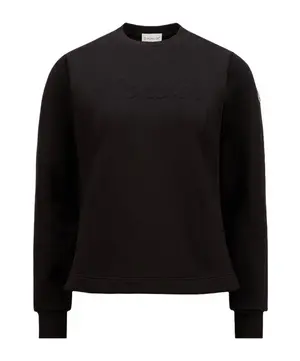 Moncler Logo Patch Crewneck Sweatshirt - Black