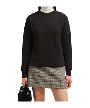 Moncler Logo Patch Crewneck Sweatshirt - Black