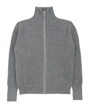 ANDERSEN-ANDERSEN High-neck Zip-up Ribbed Cardigan