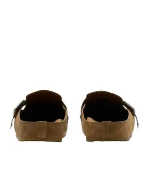 Burberry Checked Urchin Clogs - Brown