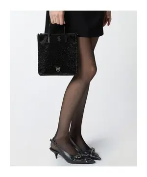 Pinko Logo Plaque Embellished Tote Bag
