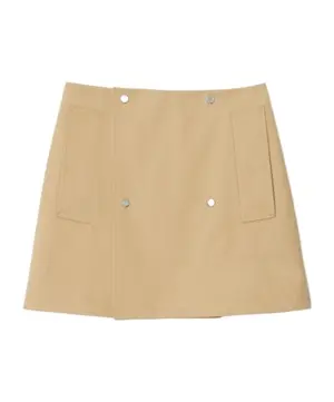 Burberry A-line Technical Trench Mini Skirt - Flax