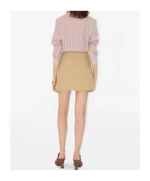 Burberry A-line Technical Trench Mini Skirt - Flax