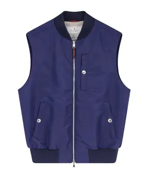 Brunello Cucinelli Sleeveless Zip-up Gilet - Blue