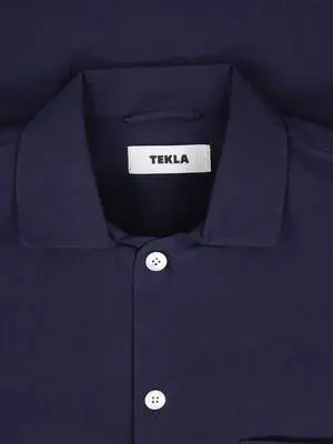 TEKLA Long Sleeved Pyjama Shirt - Navy