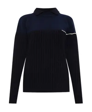 Victoria Beckham Chain Stitch Detail Wool Jumper