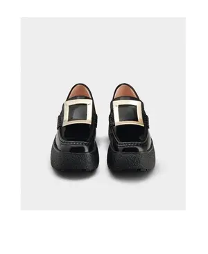 ROGER VIVIER Metal Buckle Loafers - Black