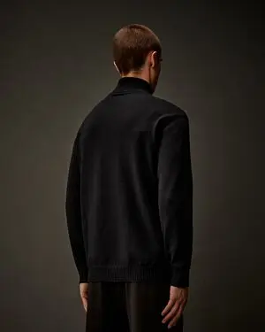 C.P. COMPANY Half-zip Merino Wool Pullover With Pocket Detail - Black