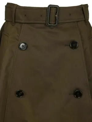 Burberry Gabardine Trench Midi Skirt - Juniper Green