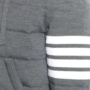Thom Browne Striped Hooded Jacket - Medium Gray