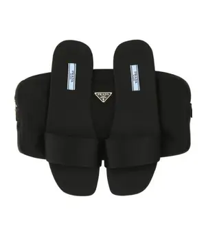 Prada Silk Satin Slipper Set With Travel Pouch
