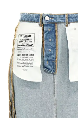 Vetements Inside-out Denim Midi Skirt