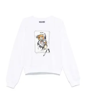 Moschino Teddy Bear Print Sweatshirt - White