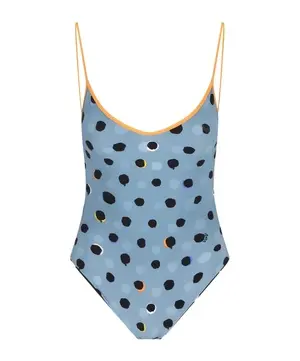 Fendi Polka Dot One-piece Swimsuit - Blue