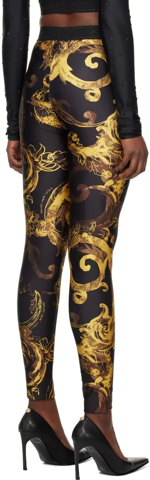 Versace Barocco Printed Leggings - Multicolor
