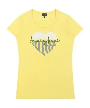Emporio Armani Round Neck Logo T-shirt - Yellow