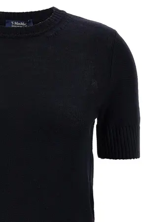 Max Mara Round Neck Short Sleeve Sweater - Blue