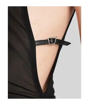 MUGLER Asymmetrical Buckled Strap Dress