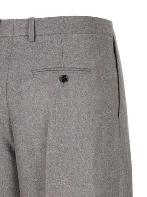 Celine Pleated Cashmere Flannel Trousers