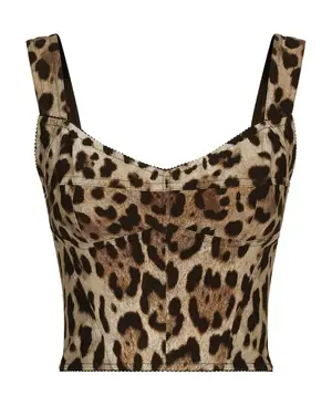 Dolce & Gabbana Leopard-printed Corset - Brown