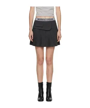 Marissa Chiara Pleated Skirt With Logo Waistband