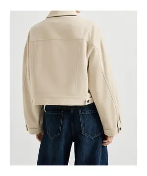 Brunello Cucinelli Monili Embellished Long Sleeve Jacket - Sand-colored