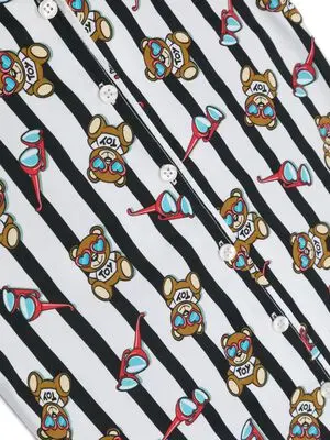 Moschino Teddy Bear-print Striped Shirt Dress