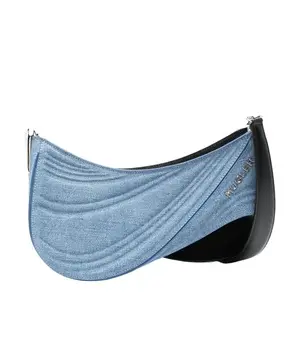 MUGLER Denim Shoulder Bag - Blue