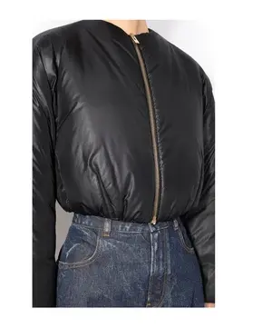 Alaïa Pleated Bomber Jacket - Black