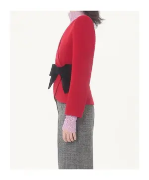 Valentino Garavani Wool Crepe Jacket With Contrasting Bow Detail
