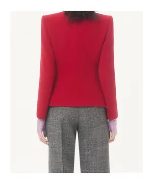 Valentino Garavani Wool Crepe Jacket With Contrasting Bow Detail