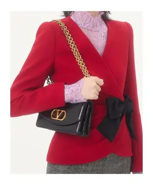 Valentino Garavani Wool Crepe Jacket With Contrasting Bow Detail