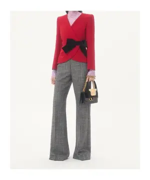 Valentino Garavani Wool Crepe Jacket With Contrasting Bow Detail