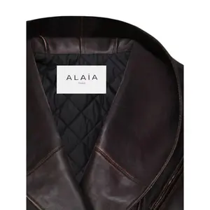Alaïa Hooded Leather Biker Jacket - Black