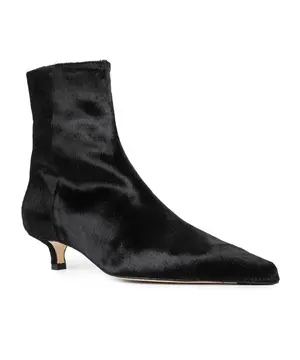 AeydĒ Sofie Pointed Toe Zip Up Ankle Boots - Black