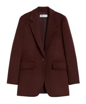 Max Mara Max Mara Single-Breasted Tailored Blazer Cherry