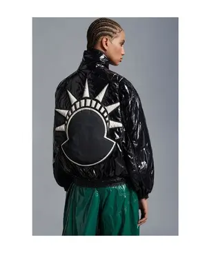 Moncler Alicia Keys Logo Patch Padded Short Down Jacket