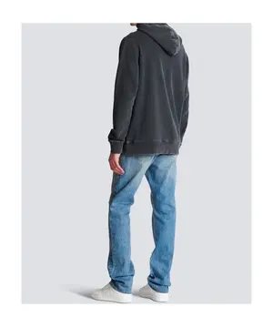 Balmain Vintage Logo Embroidered Hoodie - Grey