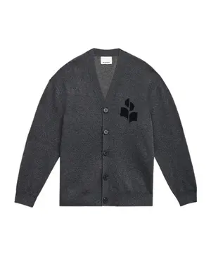 Isabel Marant Étoile Curtis Logo Intarsia Knitted Cardigan - Anthracite