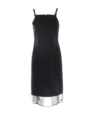 Givenchy Suspenders Dress With Sheer Hem - Black