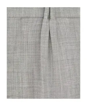 Dior Straight Leg Pleated Trousers - Gray