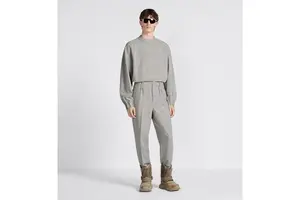 Dior Straight Leg Pleated Trousers - Gray