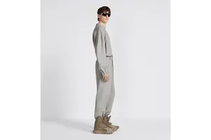 Dior Straight Leg Pleated Trousers - Gray