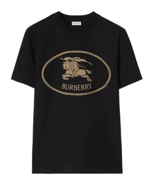 Burberry Logo Printed Crewneck T-shirt - Black