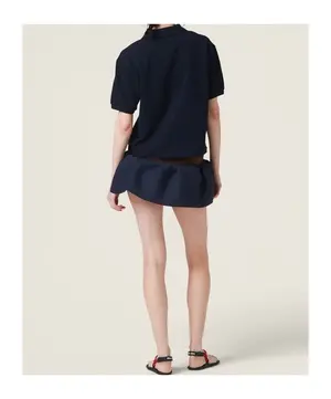 Miu Miu Embroidered Logo Polo Shirt - Blue