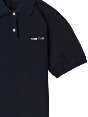 Miu Miu Embroidered Logo Polo Shirt