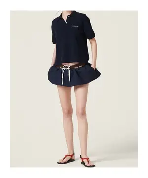 Miu Miu Embroidered Logo Polo Shirt